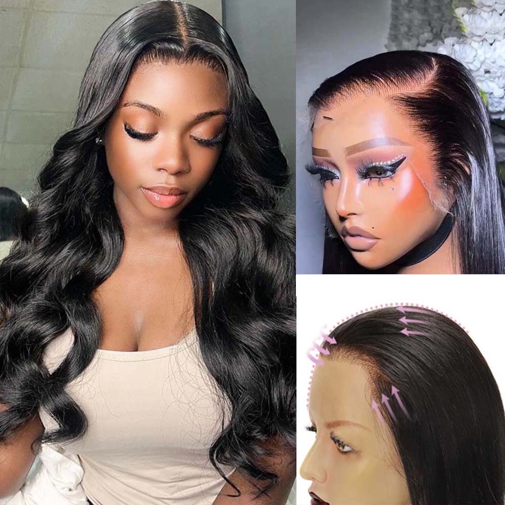 Upgrade 13x6 Fitted Cap “SUPER Pre-plucked HD Lace” Front Wig Body Wav ...