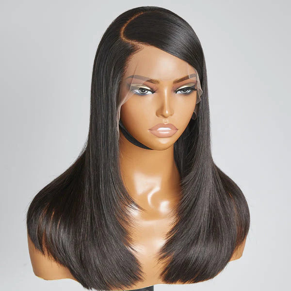 Diamond Lace Super Pre-plucked 90s Swoop Stylish Layered Lace Front Wi ...